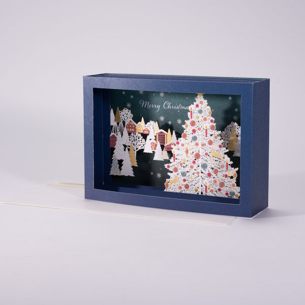 [EA02] EASE Laser Cut Shadow Box Tree Town Christmas Card – K:DULT FACTORY